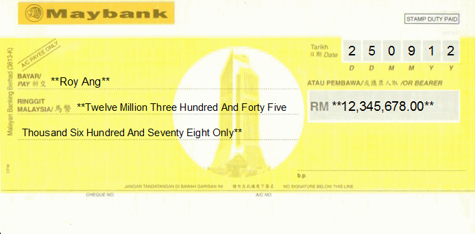 Cheque Writing Cheque Printing Software For Malaysia Banks